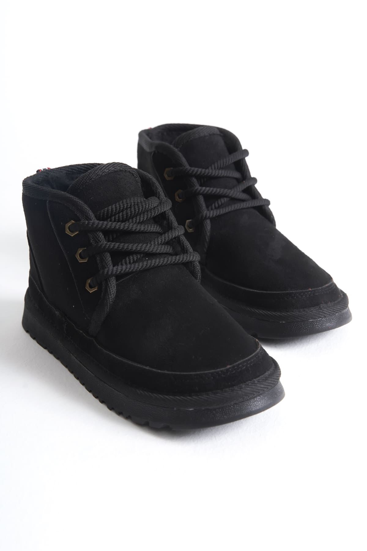 Kadın Siyah Kürklü Kışlık Bot BY001K01A - Tesettür Abiye Modası ...